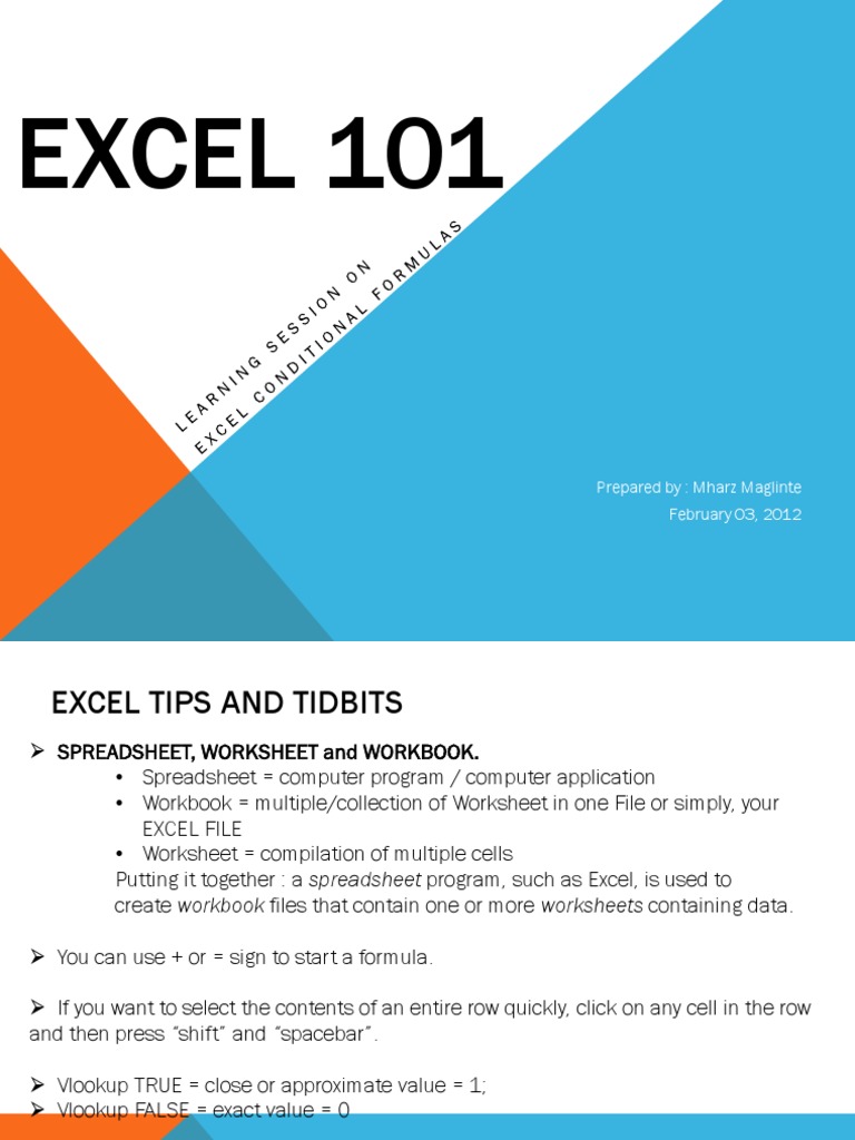 Excel 101: A Comprehensive Guide to Excel Formulas, Functions, and ...
