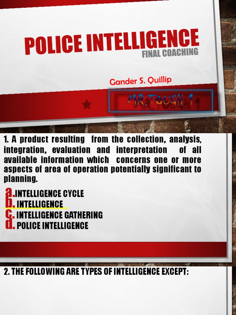 Police Intelligence GANDER FC | PDF | Counterintelligence | Espionage
