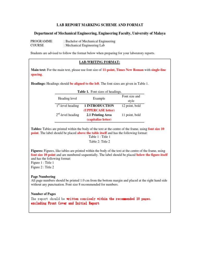 Lab Report Marking Scheme | PDF | Computer Simulation | Theory