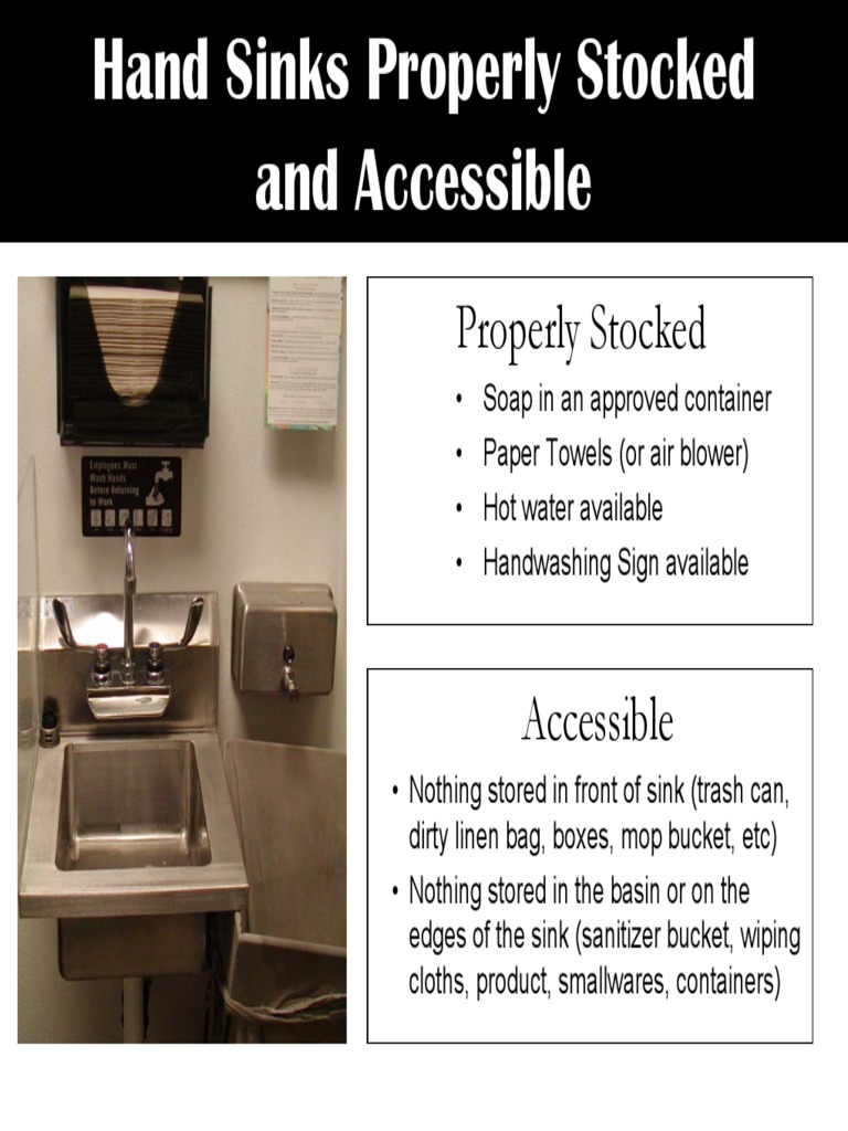 Starbucks Cleanliness Standards - Job Aid - Hand Sinks Properly Stocked ...