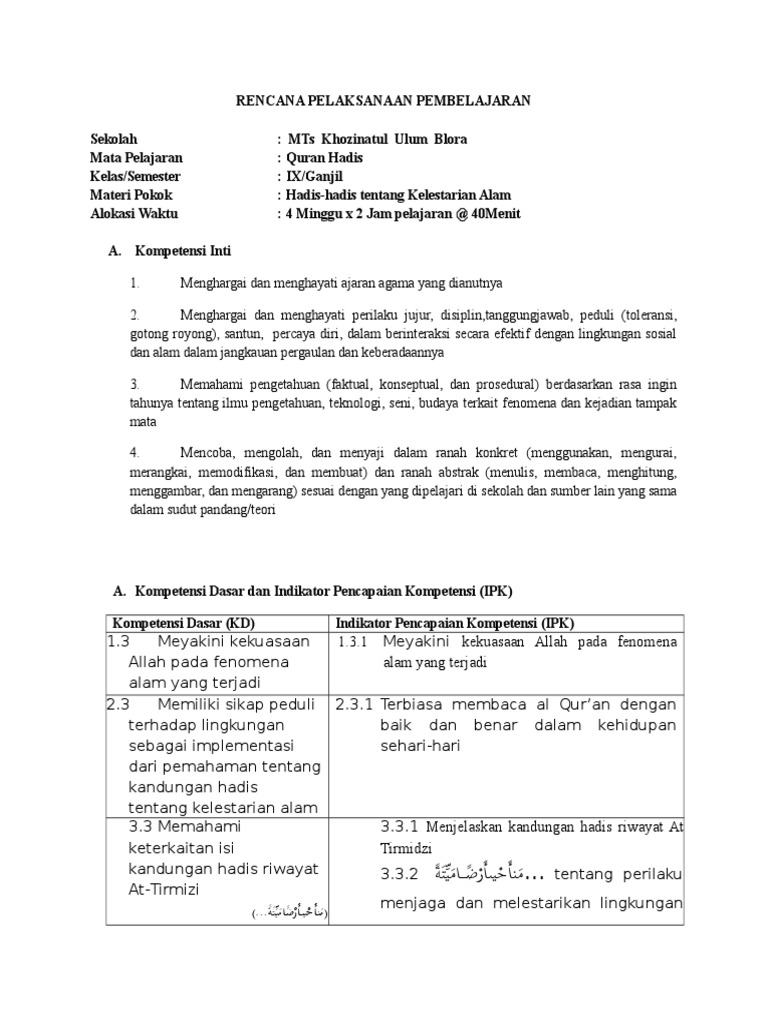 RPP 2 Klas 9 2018 K13 | PDF