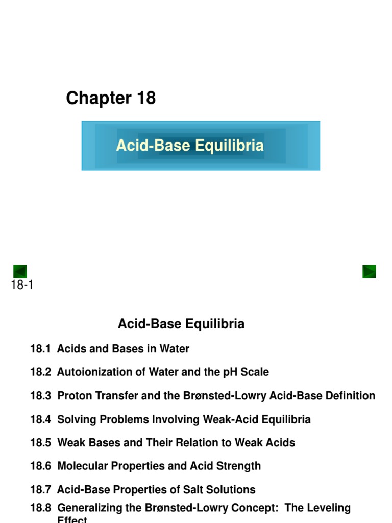 Ch18 Lecture 6e Final | PDF | Acid | Ph