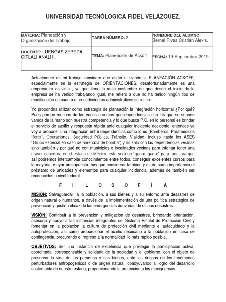 Planeación Ackoff | PDF | Planificación