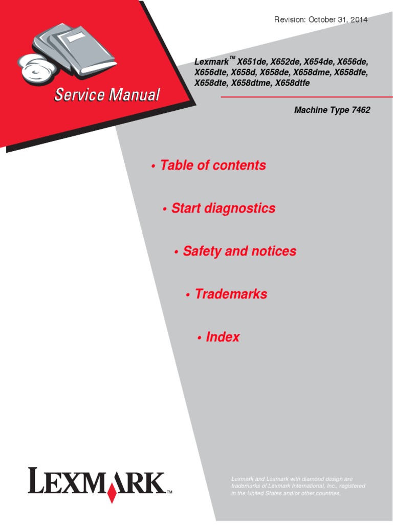 Manual Service Lexmark x656 | PDF | Trademark | Image Scanner