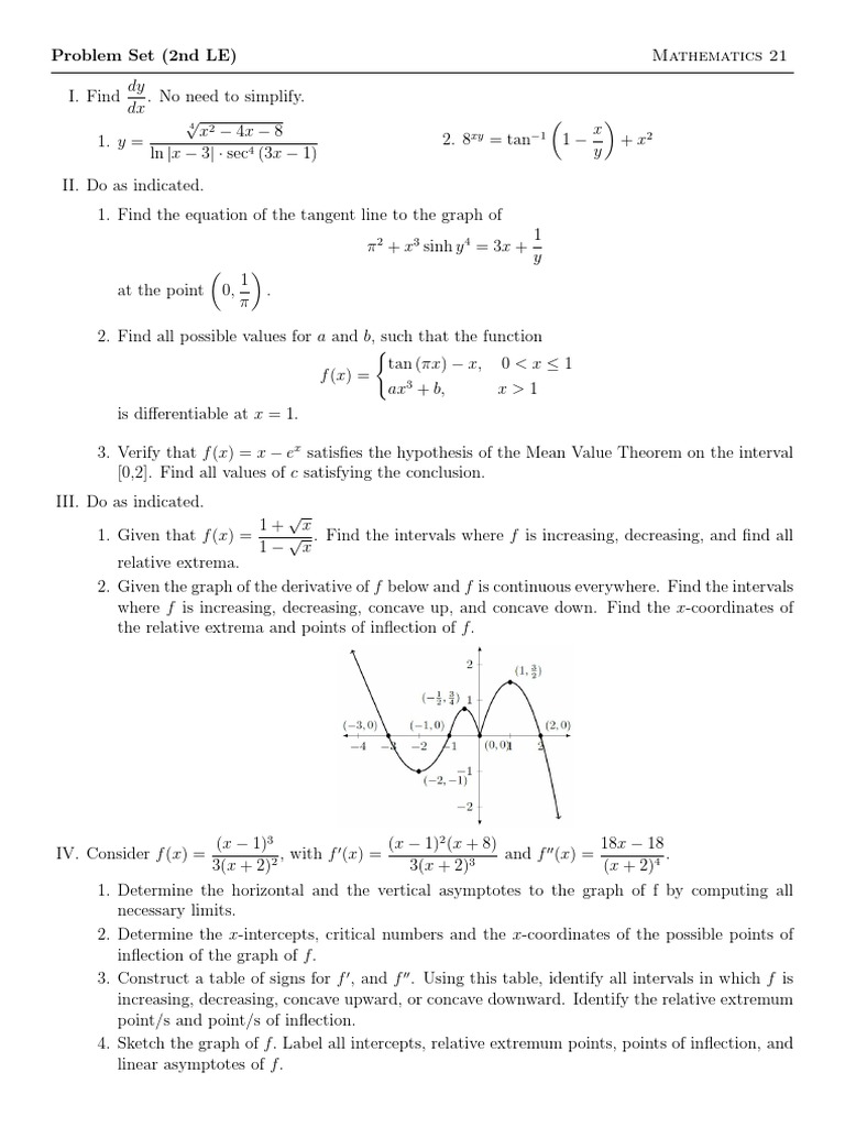 Math 21 Le2 | PDF | Maxima And Minima | Derivative
