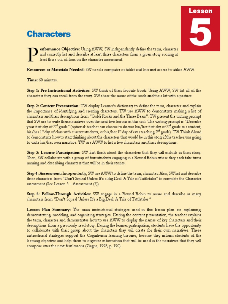 Lesson 5 | PDF | Narrative | Lesson Plan