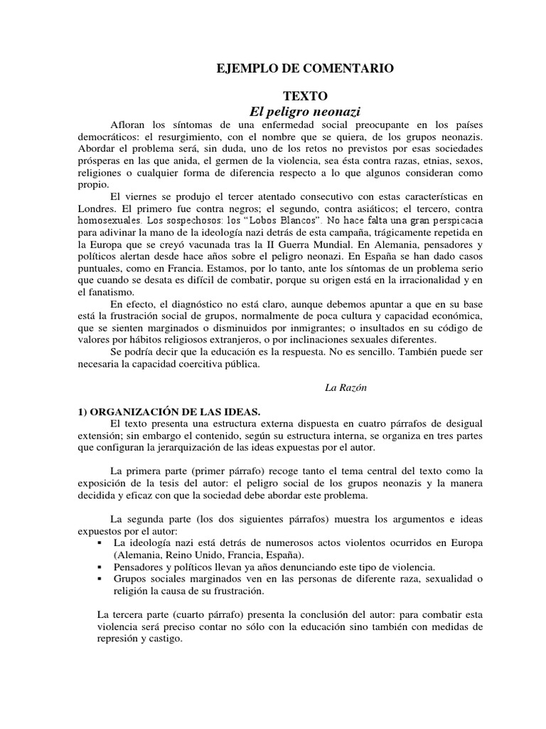 Ejemplo de Comentario Crítico PDF | PDF | Certeza | Violencia