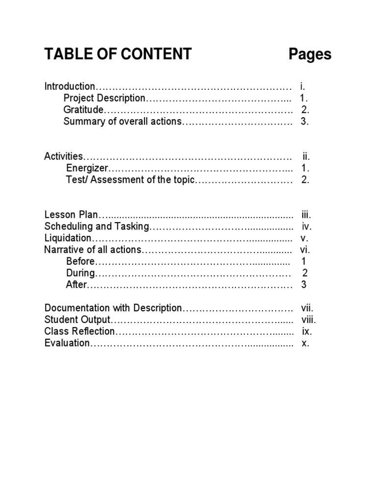 Table of Content | PDF | Art