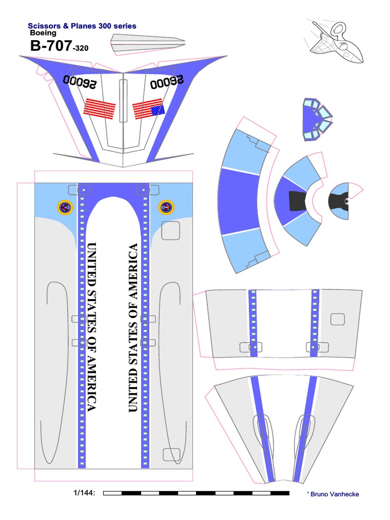 Scissors & Planes: Boeing B-707 Papercraft | PDF | Technology & Engineering