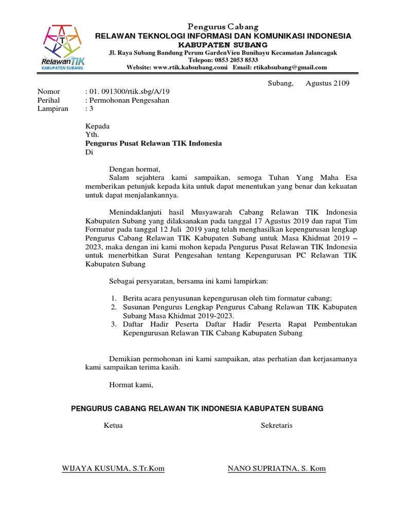 Contoh Pengajuan SK | PDF