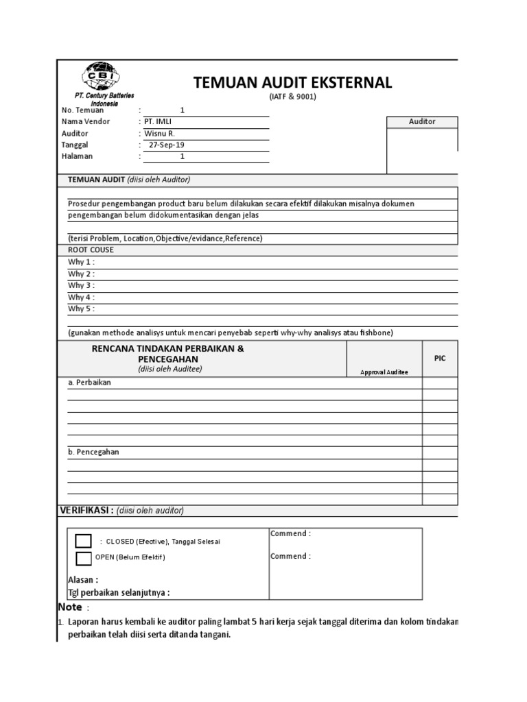 Temuan Audit dan Perbaikan | PDF