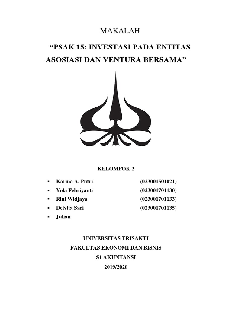 Makalah Psak 15 | PDF | Pengelolaan Keuangan & Uang
