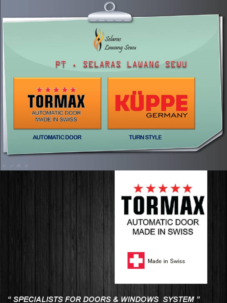 Tormax Automatic Door | PDF | Door