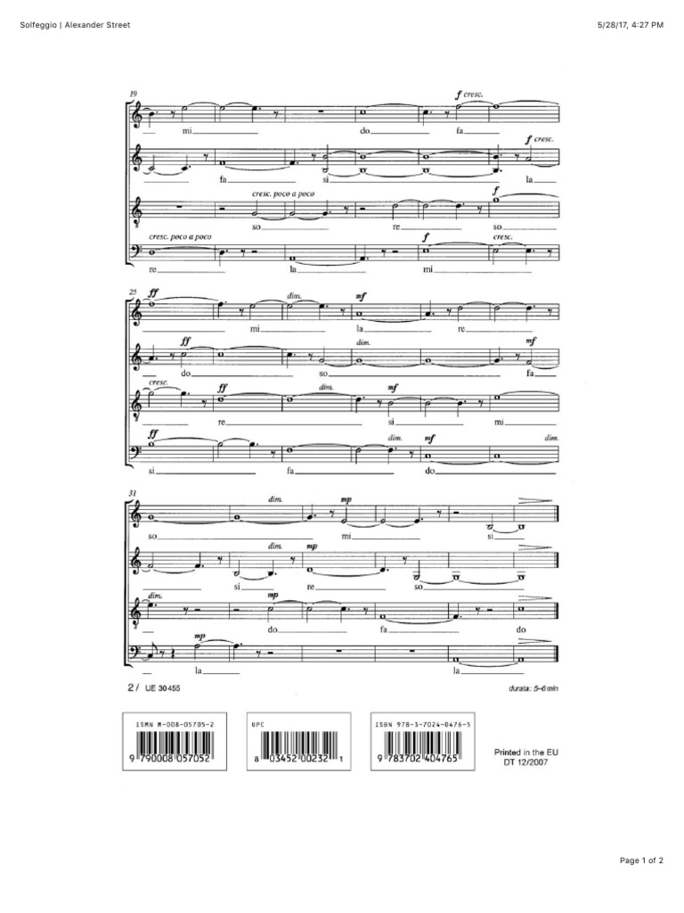 Solfeggio - Alexander Street | PDF