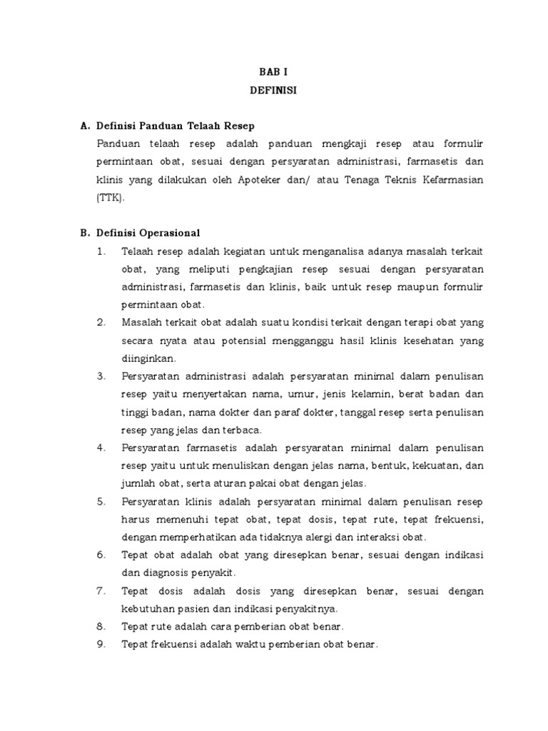 Panduan Telaah Resep | PDF