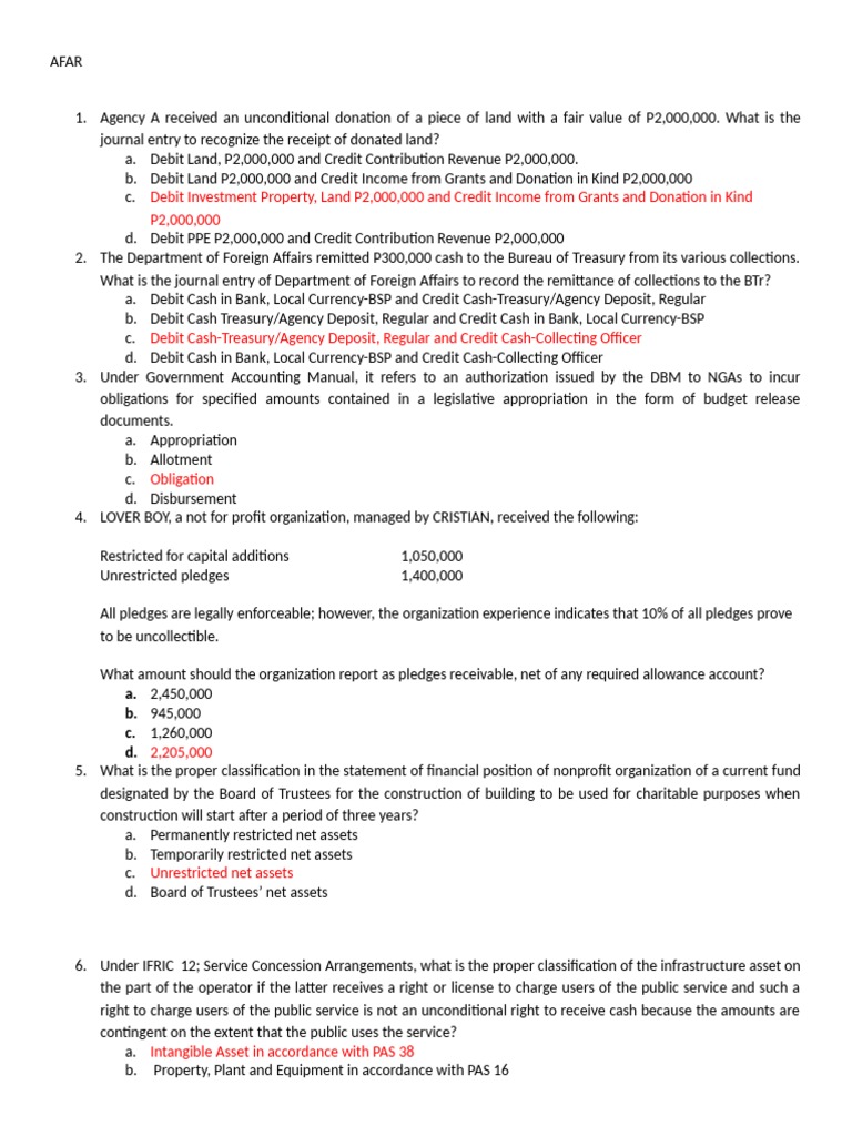 AFAR Preweek | PDF | Debits And Credits | Revenue