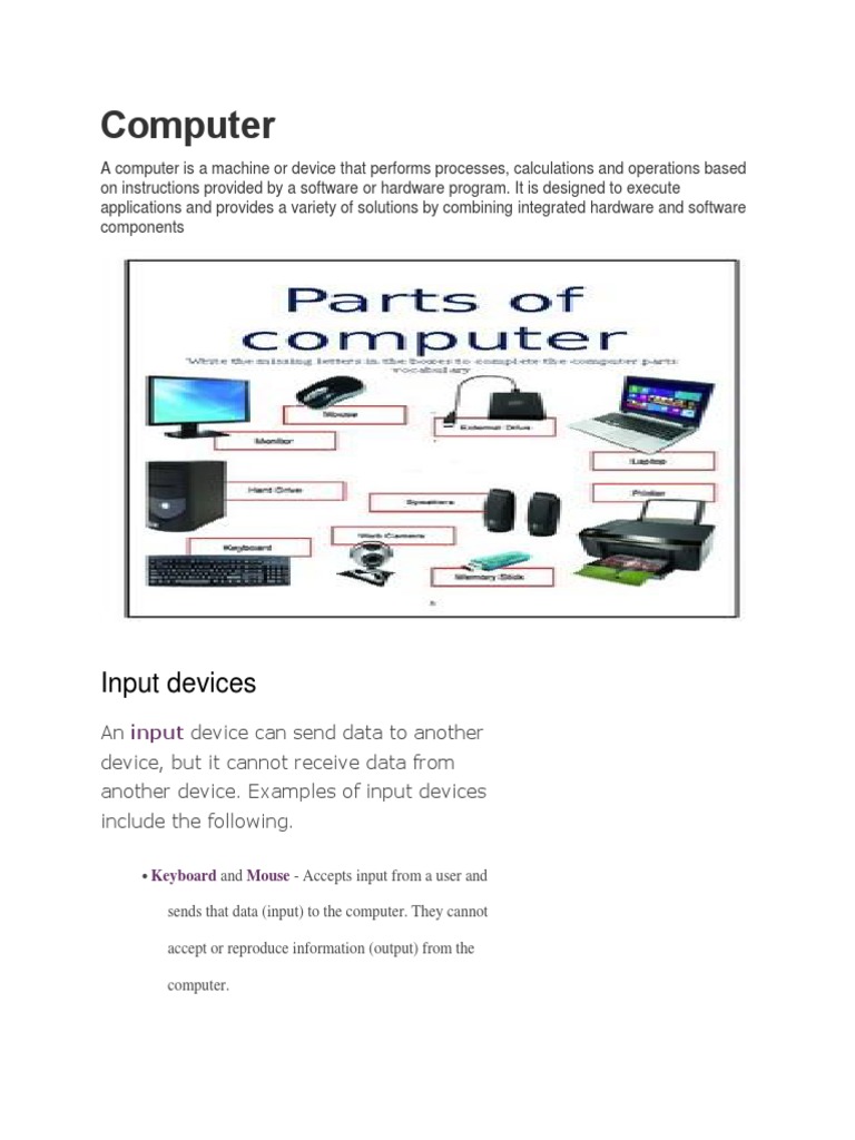 Computer Day 1 | PDF | Input/Output | Machines