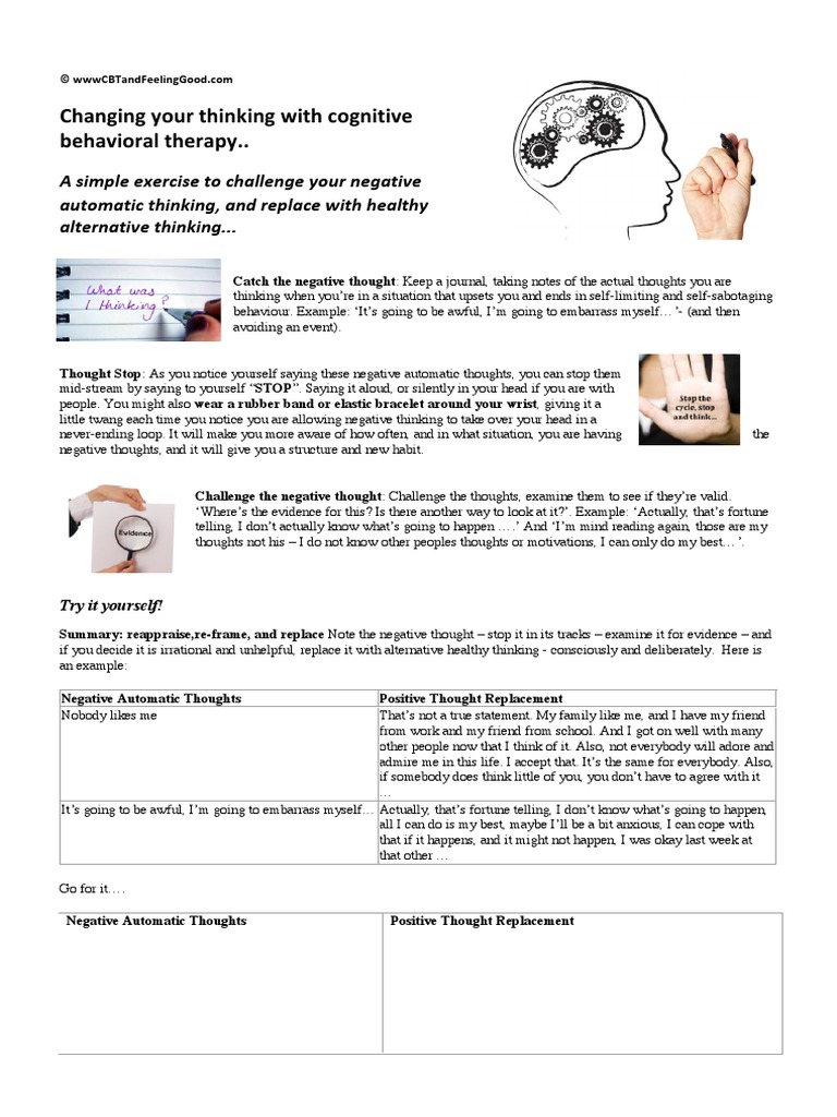 Change Your Thoughts With CBT | PDF | Thought | Neuropsychology
