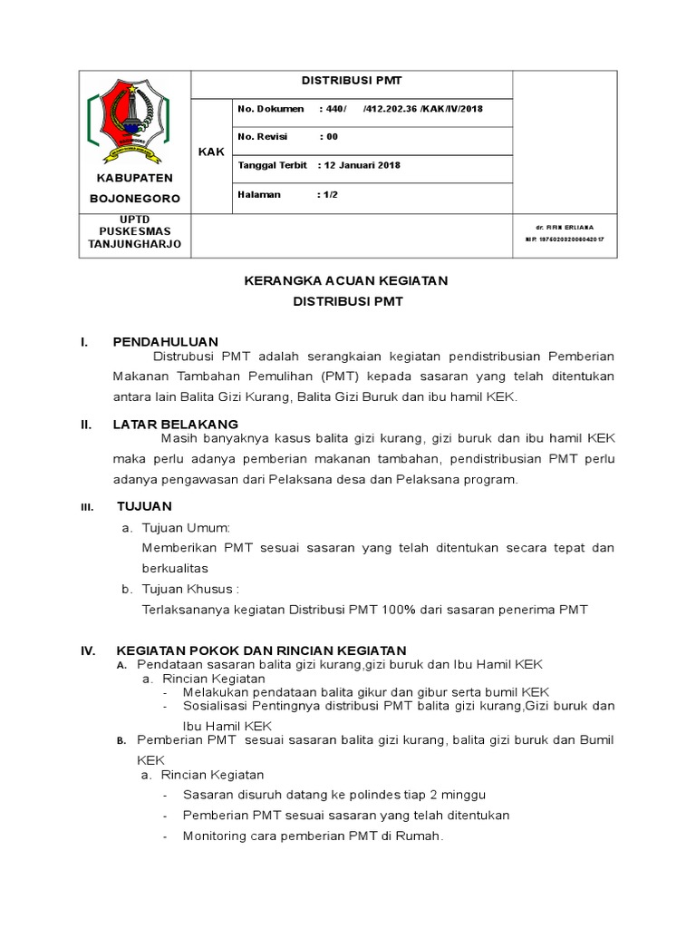Kak Distribusi PMT | PDF