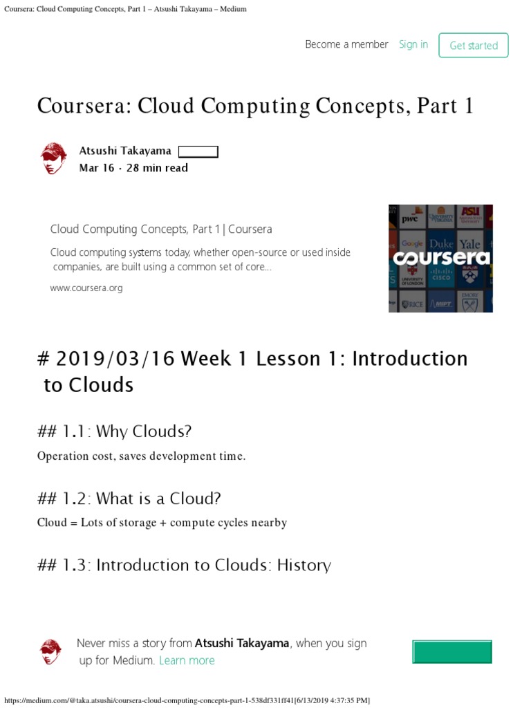 Coursera: Cloud Computing Concepts, Part 1 | PDF | Peer To Peer | Map Reduce