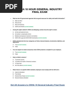 OSHA 10 Construction Final Exam Answer Key | PDF
