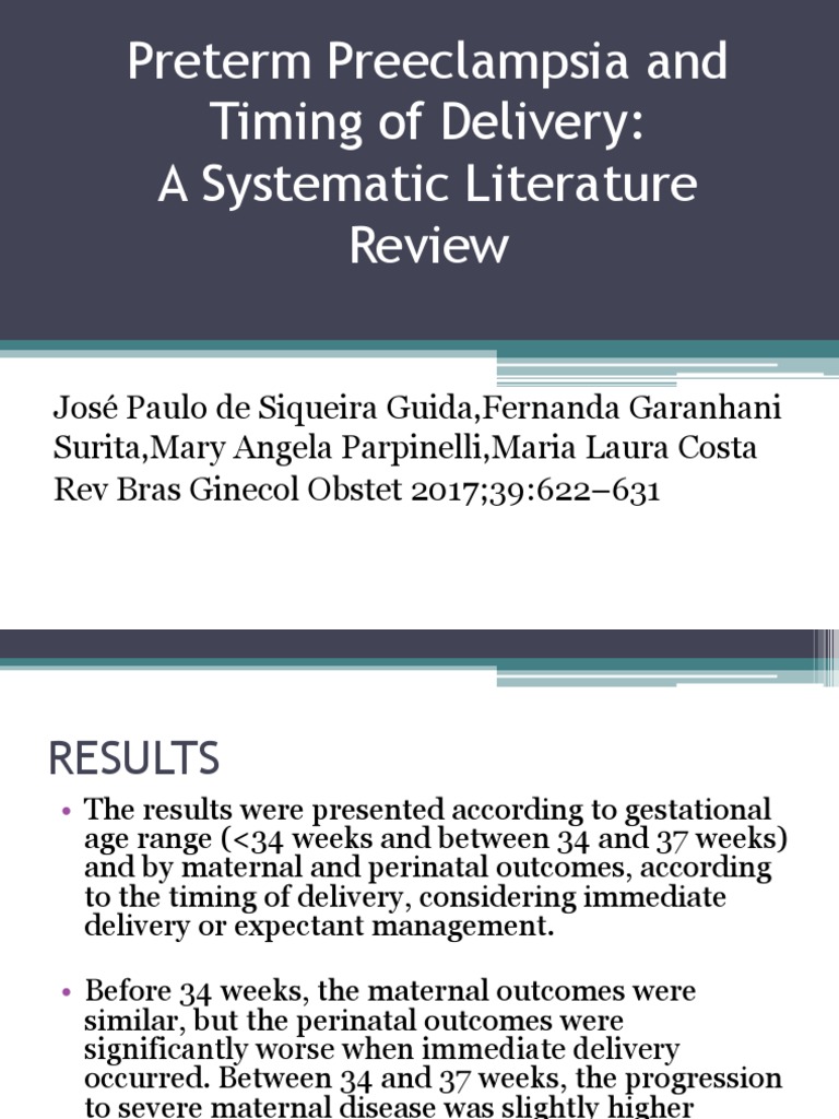 Preterm Preeclampsia: Delivery Timing Review | PDF