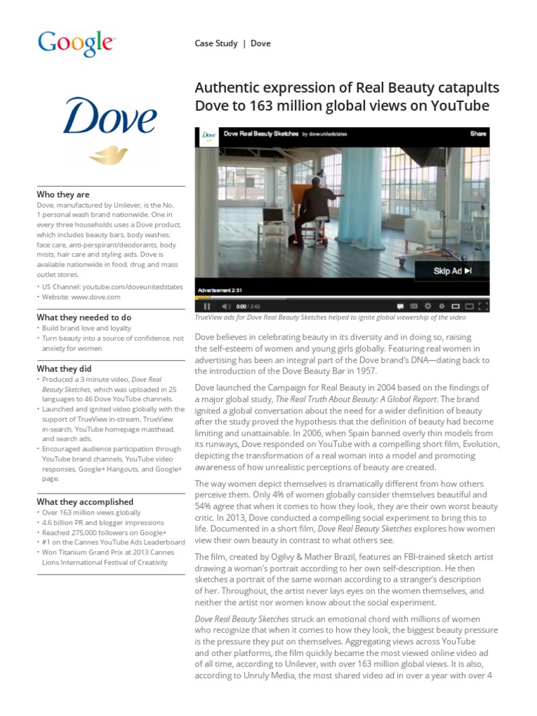 Dove Real Beauty Sketches Case Studies DciNDDN | PDF | You Tube ...