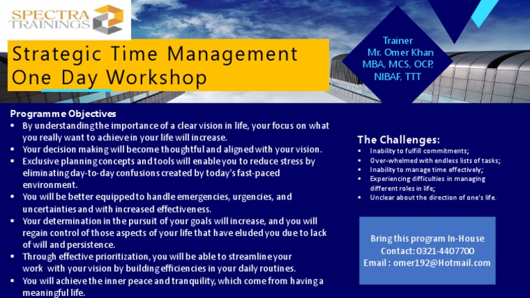 Strategic Time Management Workshop | PDF | Self-Improvement