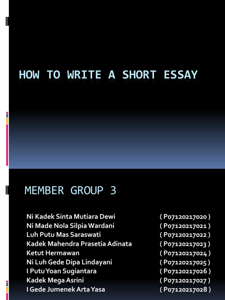 How To Write A Short Essay | PDF | Subject (Grammar) | Syntax