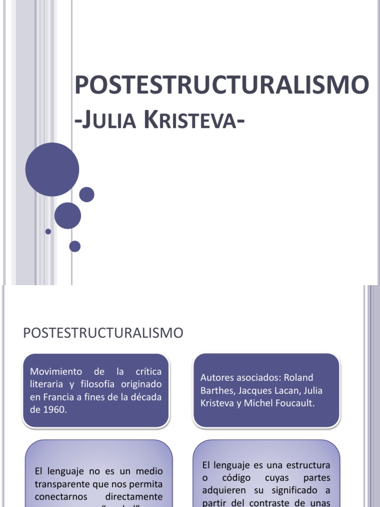POSTESTRUCTURALISMO Julia Kristeva | PDF | Intertextualidad ...