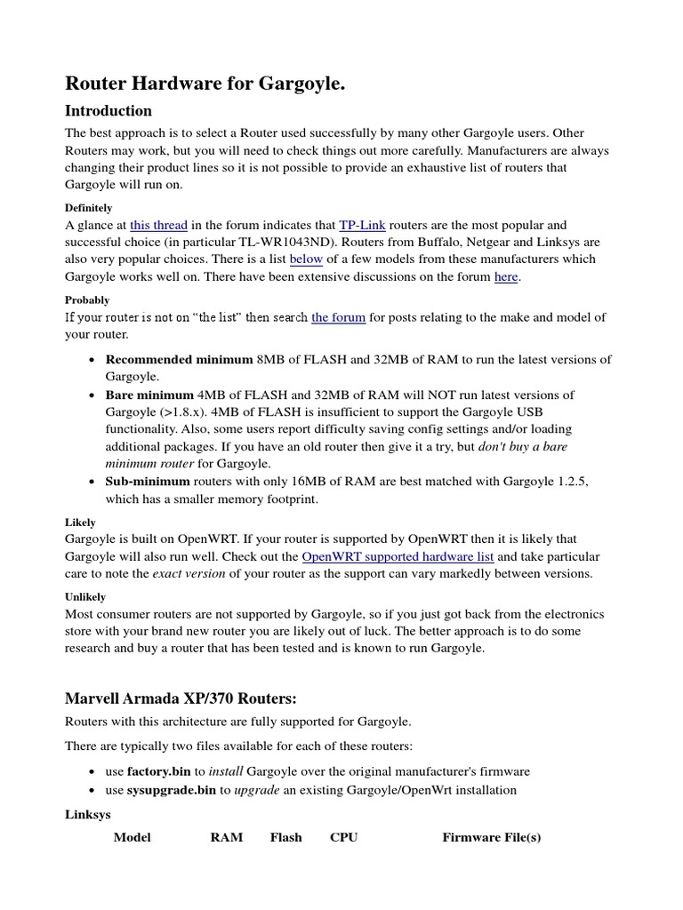 Router Hardware For Gargoyle | PDF | Computer Networking | Computer ...