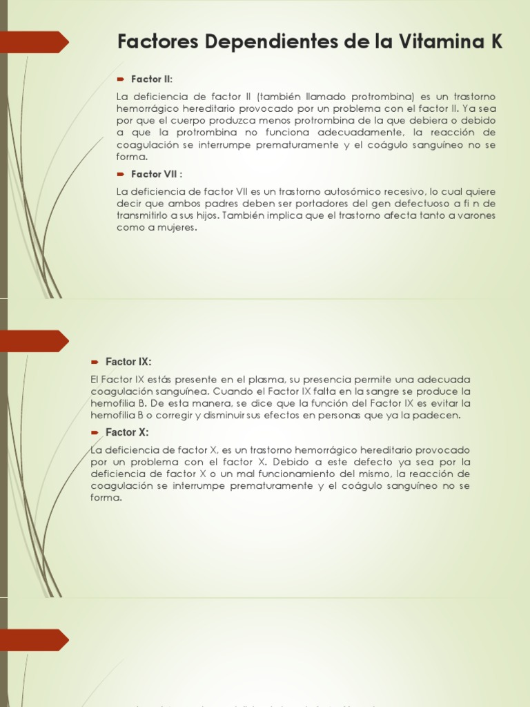 Factores Dependientes De La Vitamina K Pdf