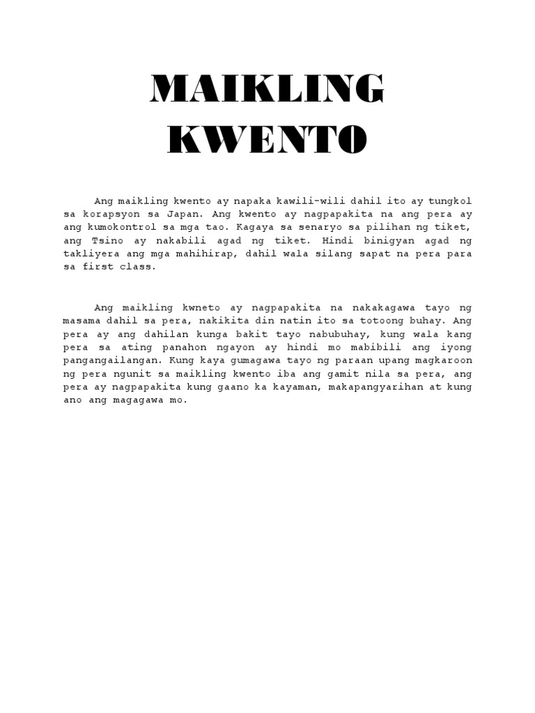 Maikling Kwento | PDF