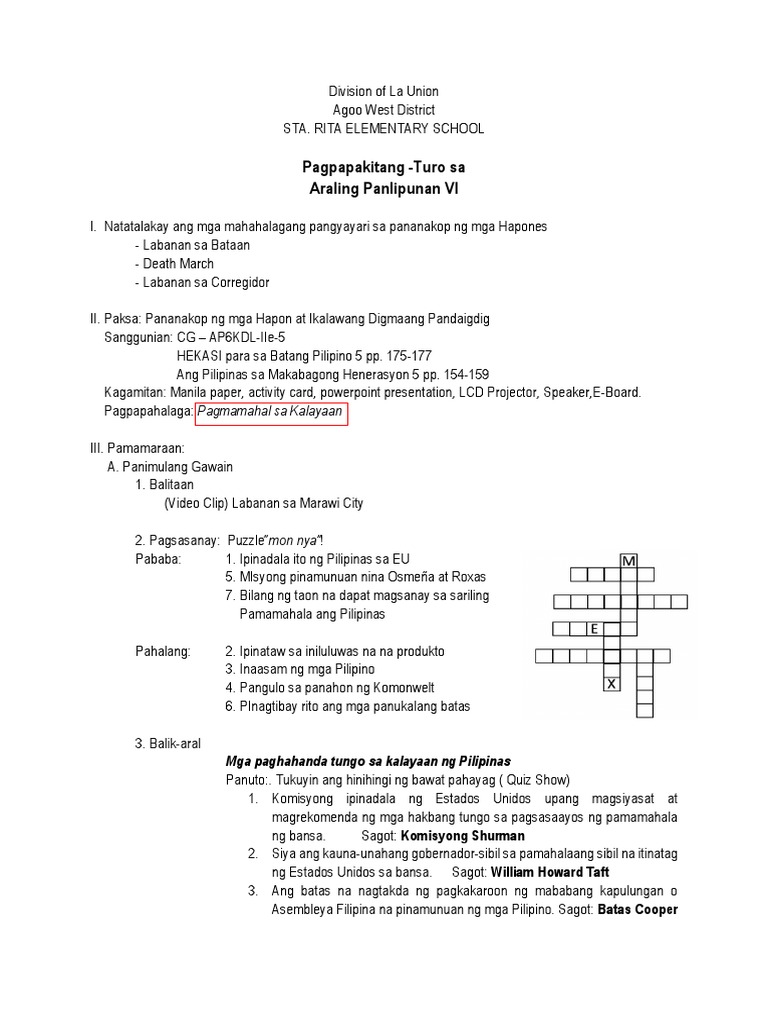 Demo Lesson Division of La Union | PDF