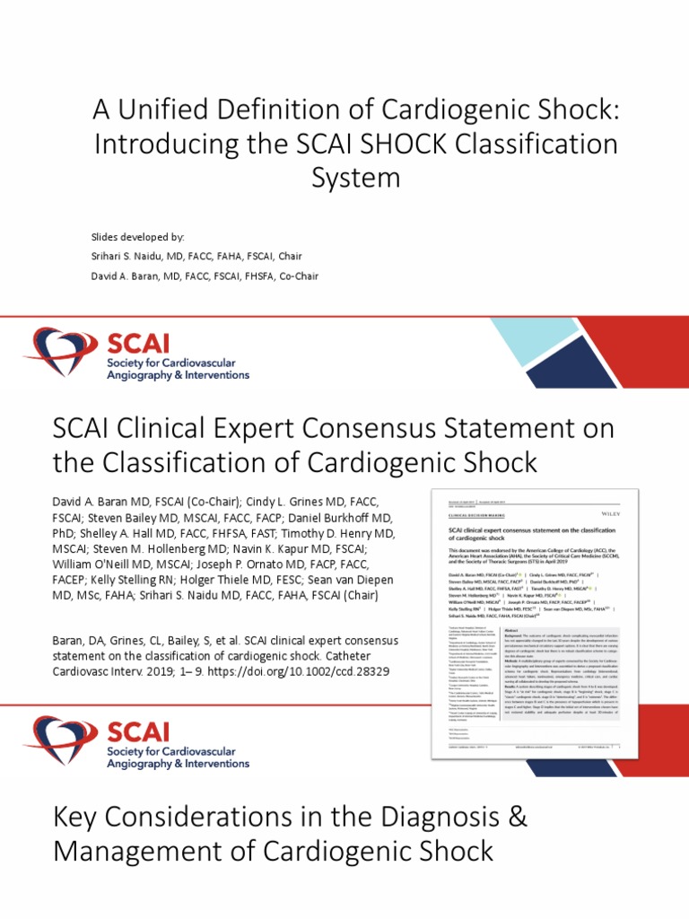 SCAI SHOCK Classification for Cardiogenic Shock | PDF | Shock ...