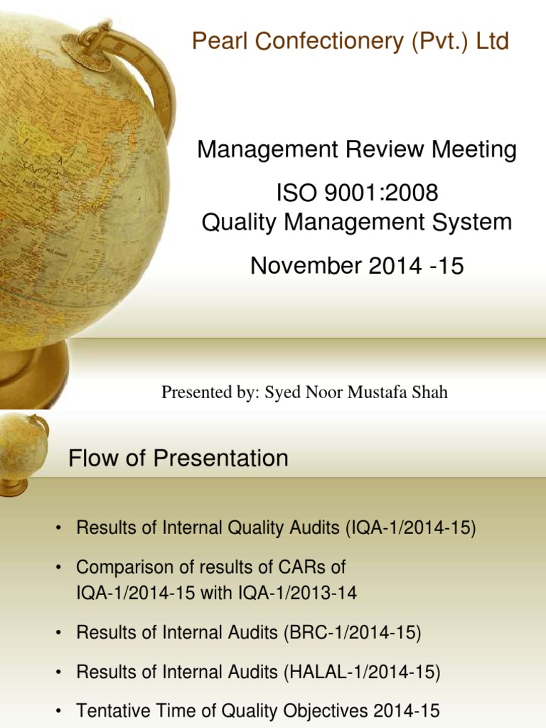 Management Review Meeting Presentation For QMS (Example) | PDF | Audit ...