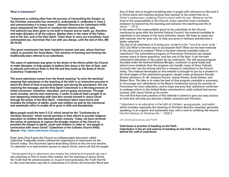 Forming Disciples Through Catechesis: Transmitting the Gospel and ...