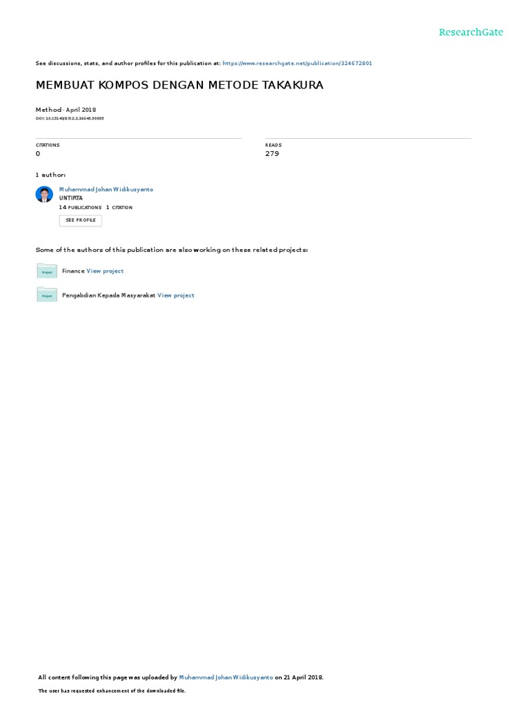 Membuat Kompos Dengan Metode Takakura: April 2018 | PDF