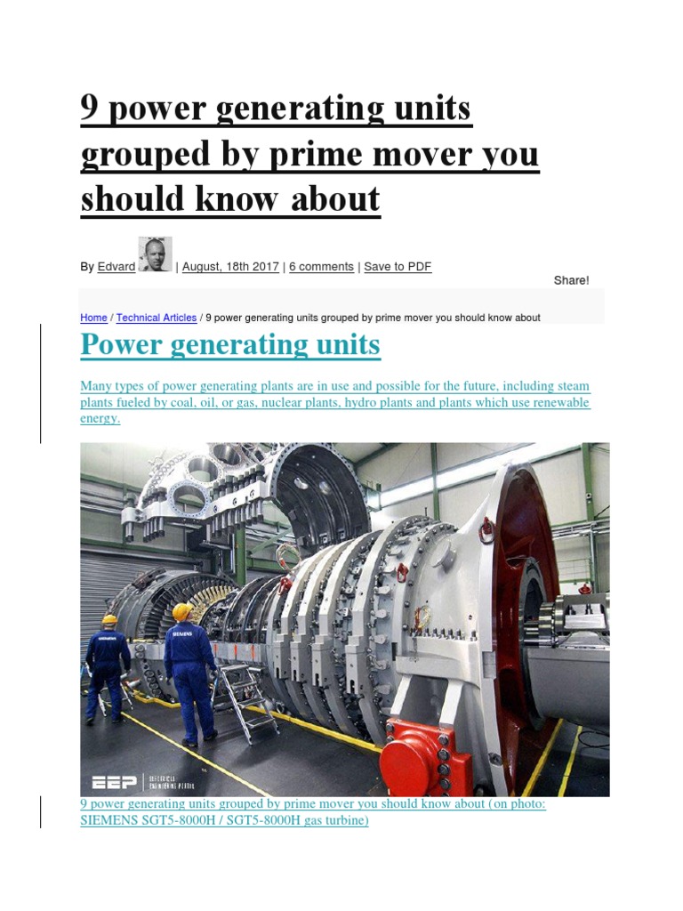9 Power Generating Units Grouped by Prime Mover You Should Know About ...