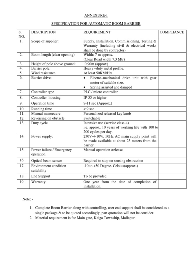 Boom Barrier | PDF | Electrical Engineering | Manufactured Goods