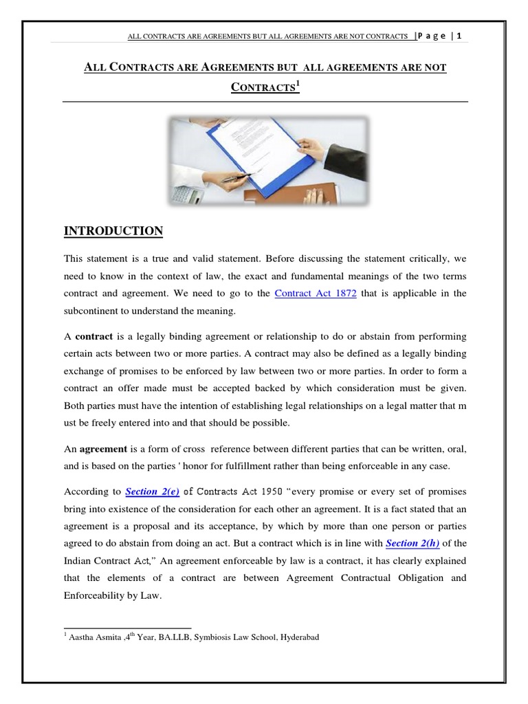 Contracts vs. Agreements Explained | PDF | Common Law | Legal Ethics
