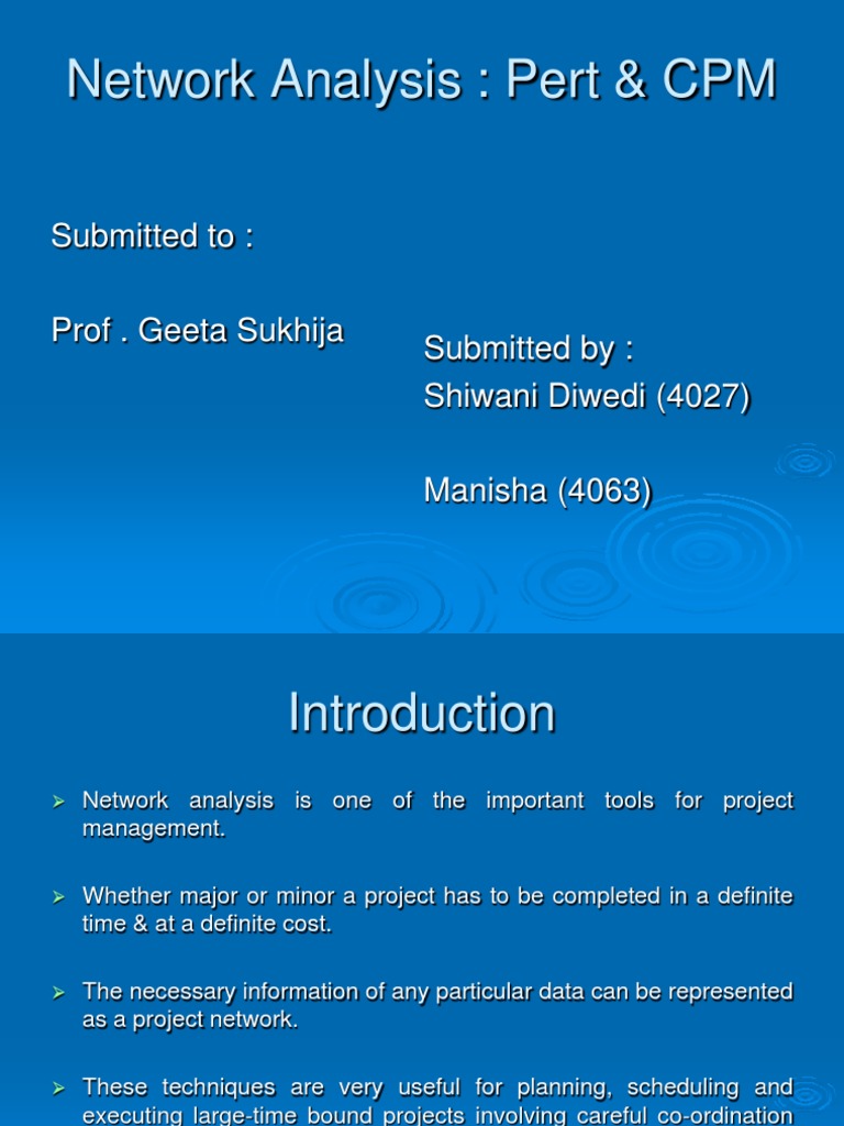 Network Analysis - PERT N CPM | Download Free PDF | Areas Of Computer ...