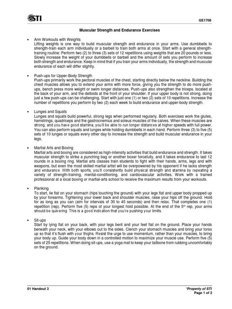 01 Handout 3 | PDF | Weight Training | Strength Training