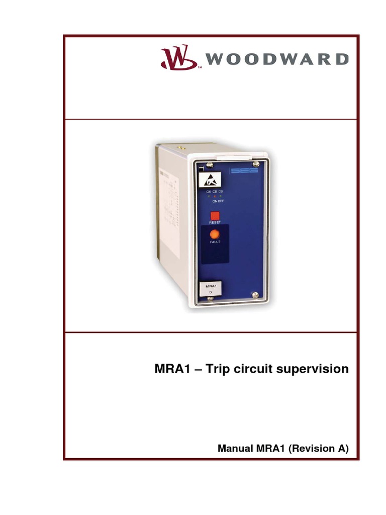 MRA1 - Trip Circuit Supervision: Manual MRA1 (Revision A) | PDF | Relay ...