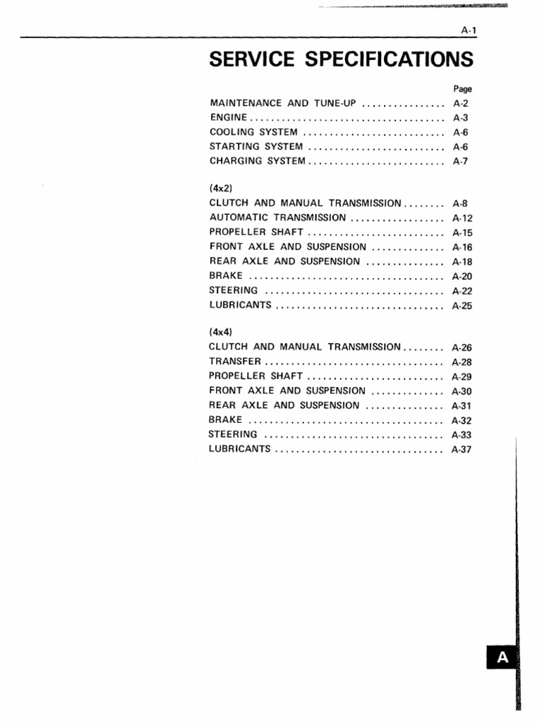 Vehicle Service Specifications Document | PDF | Piston | Carburetor