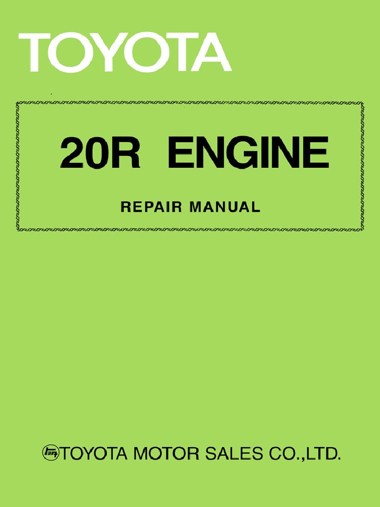 Toyota 20R Engine Service Manual | PDF