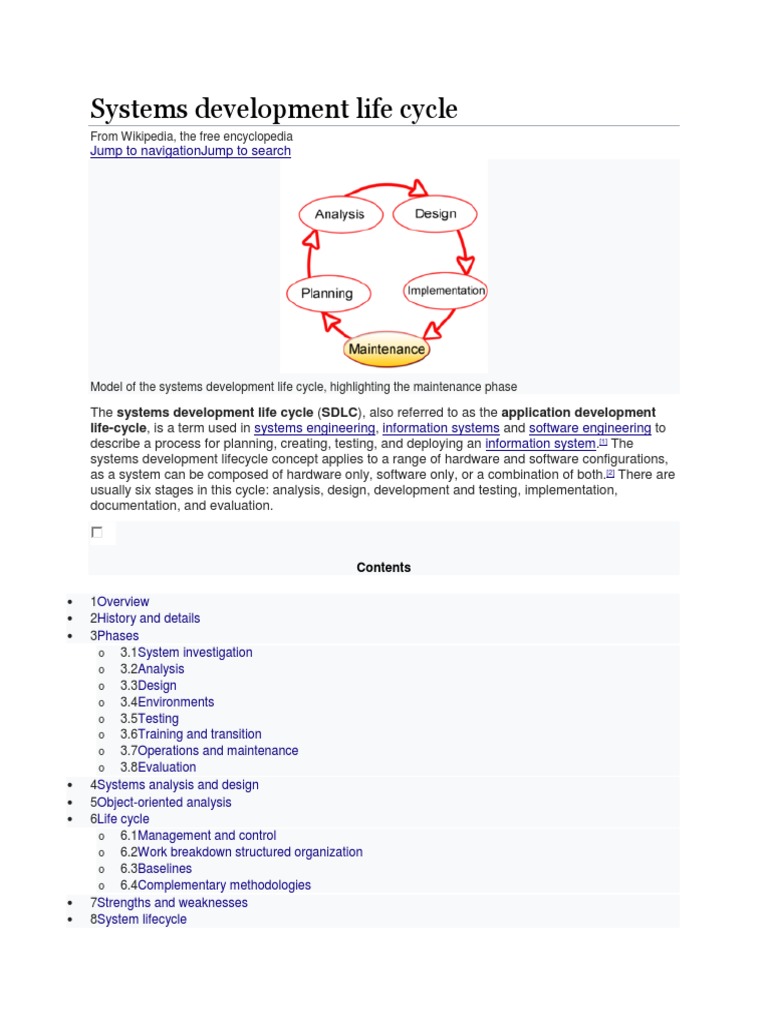 Systems Development Life Cycle | PDF | Software Development Process ...