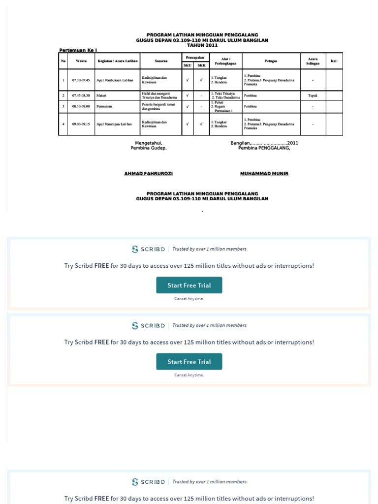 Program Latihan Pramuka Mingguan PDF | PDF | Business