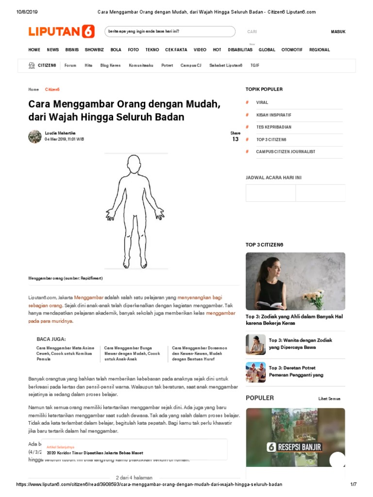 Cara Menggambar Orang Dengan Mudah | PDF