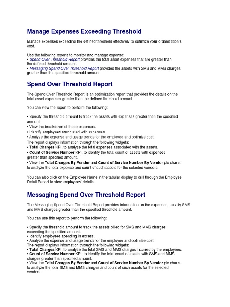 Monitoring and Optimizing Expenses Exceeding Defined Thresholds Through ...